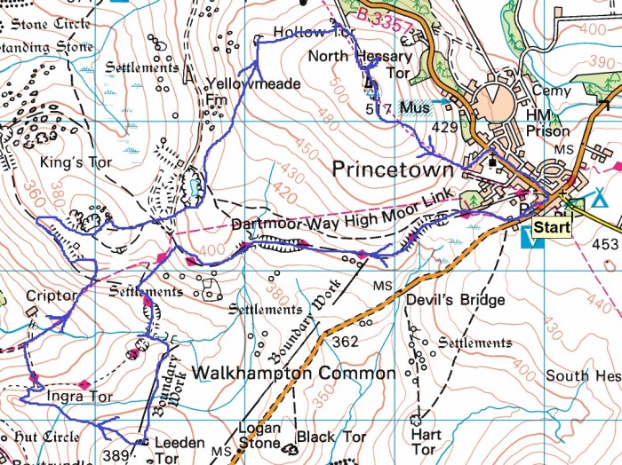 A snowy walk around Princetown | treksandtors