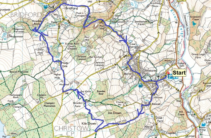 Christow, Kiln Down and Rowdon Rock | treksandtors